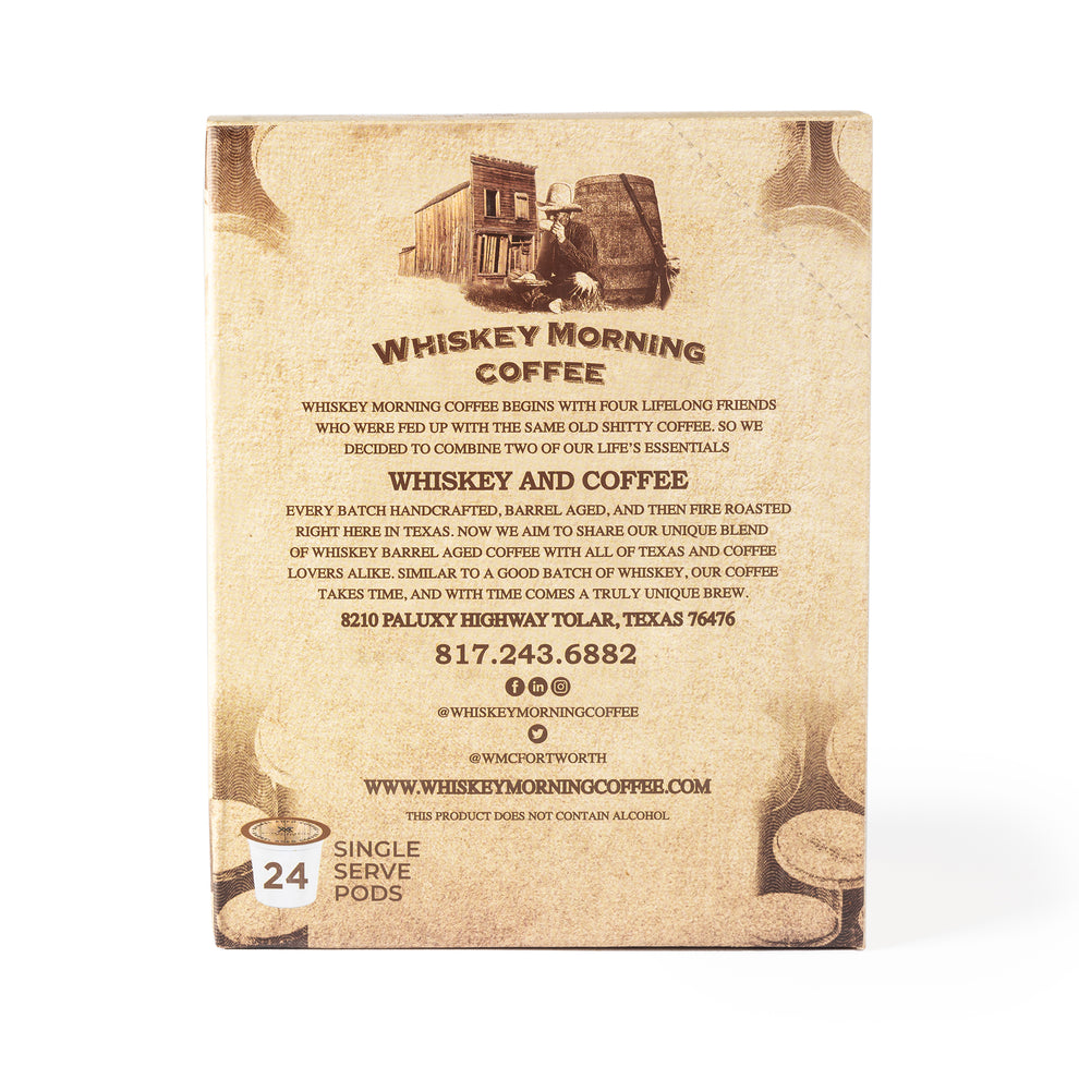 Whiskey and Bourbon Barrel Aged Coffee: Single Serve Pods